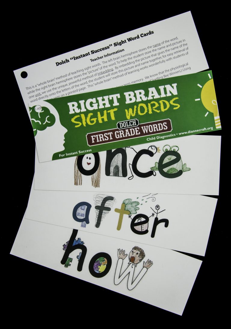 Right Brain Dolch Sight Words – First Grade – The Learning House