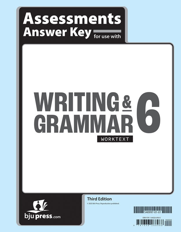 Writing & Grammar 6 Assessments Answer Key, 3rd Ed – The Learning House